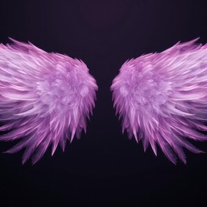64x Purple Angel Overlay Bundle, Ethereal Clipart, Angel Wing ...