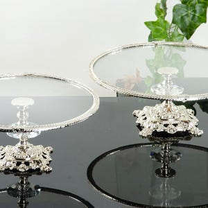 Gold & Silver Cake Stand: Glass Dessert Display, Wedding Decor - Etsy