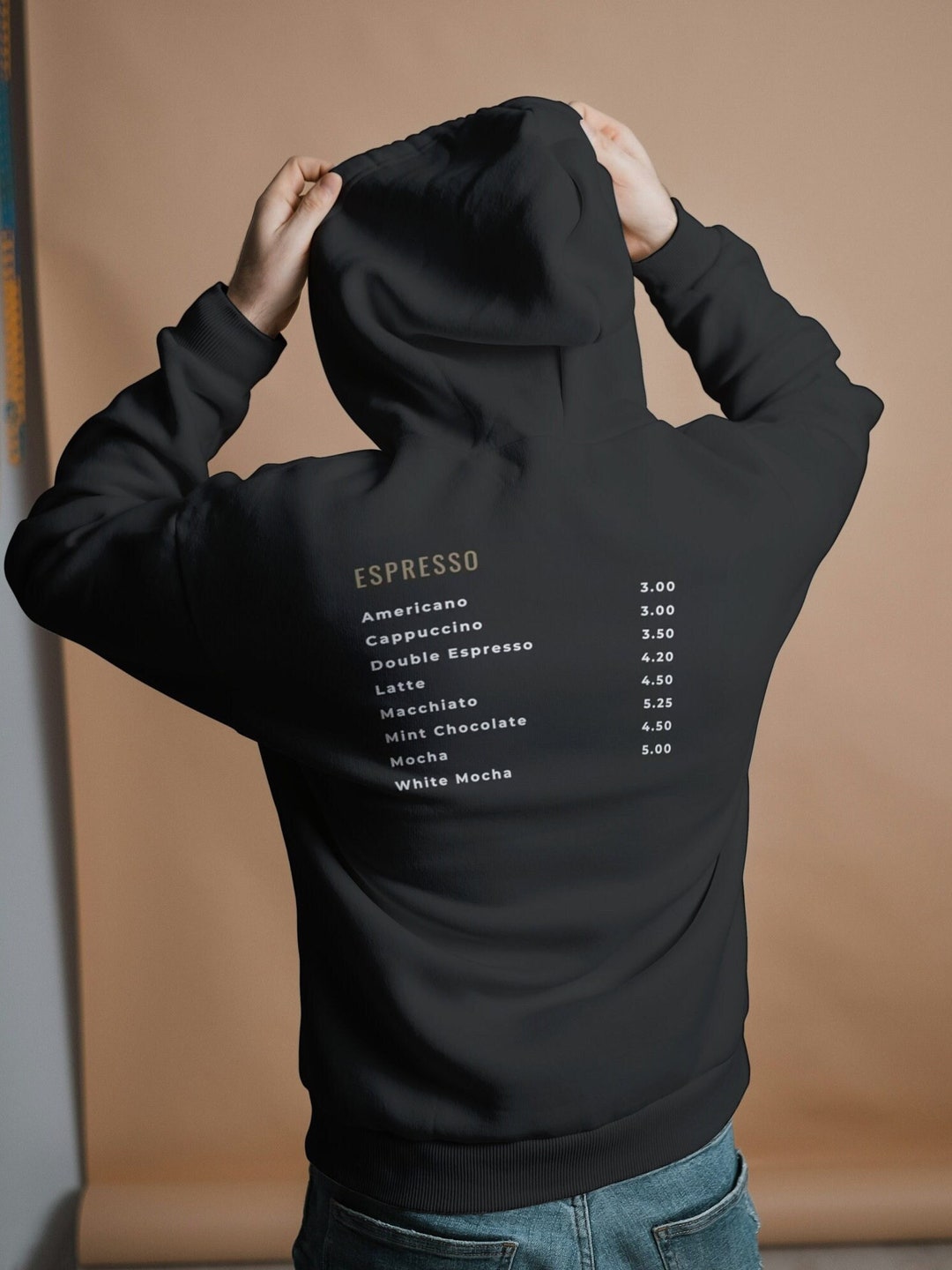 Coffee Addict Hoodie: Coffee Shop Menu Featuring Unique Design of ...