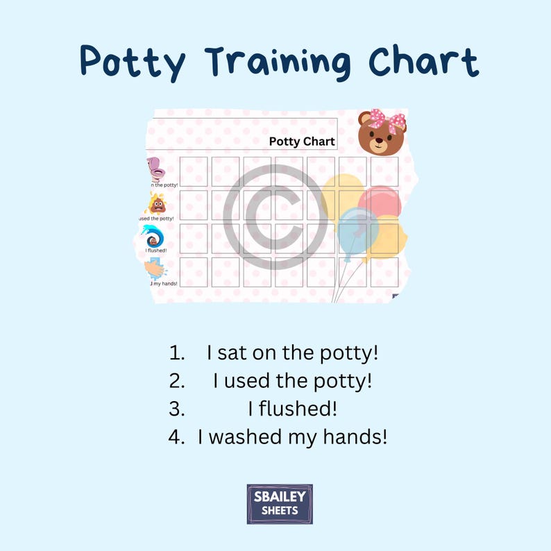Potty Training Tool Toilet Training Tool Potty Award Chart Potty ...