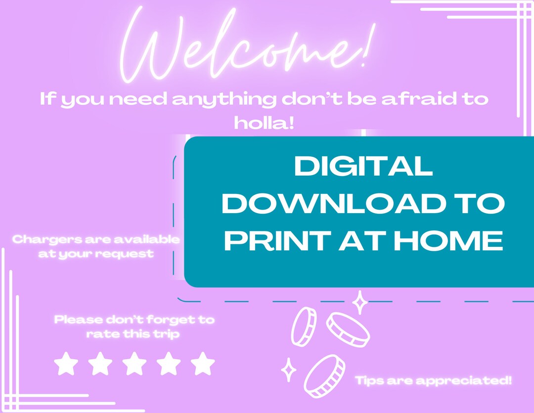 Cute PINK Rideshare Sign Printable Download - Etsy