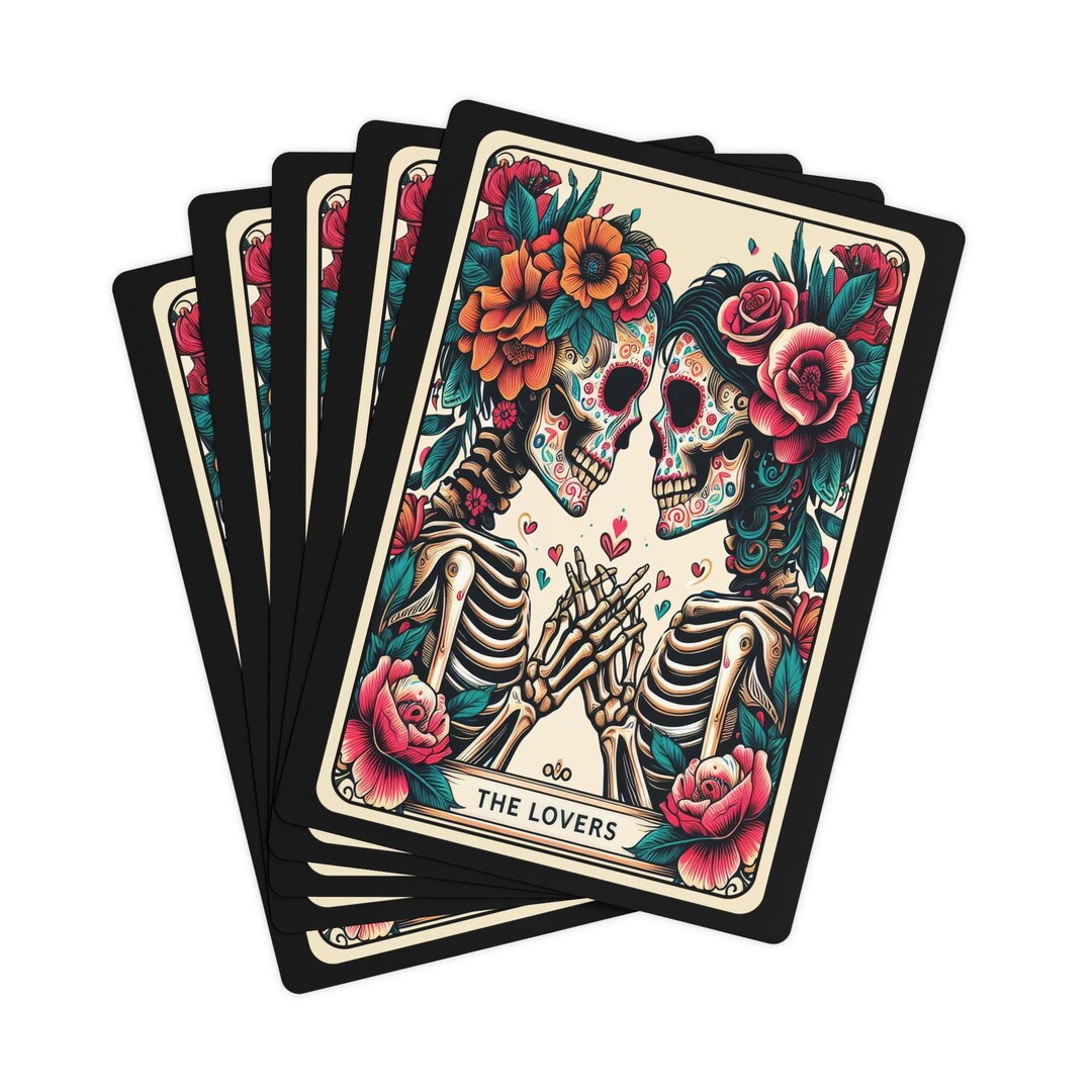 Poker Cards, Skeleton Playing Cards, Gothic Card Deck, Sugar Candy Lovers Design, Unique Gift ...