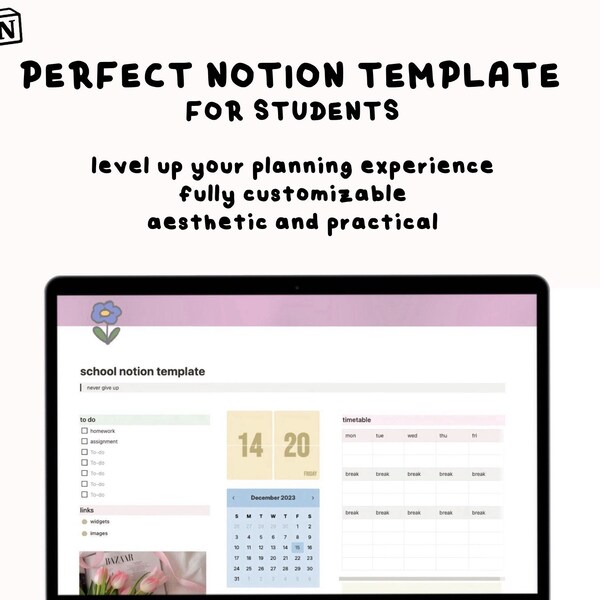 Notion Template for Students - Etsy
