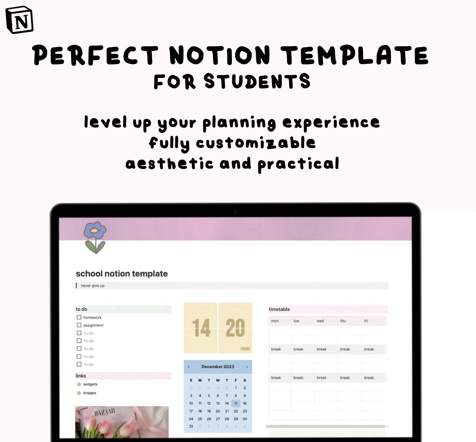 Notion Template for Students All in One for School Uni - Etsy