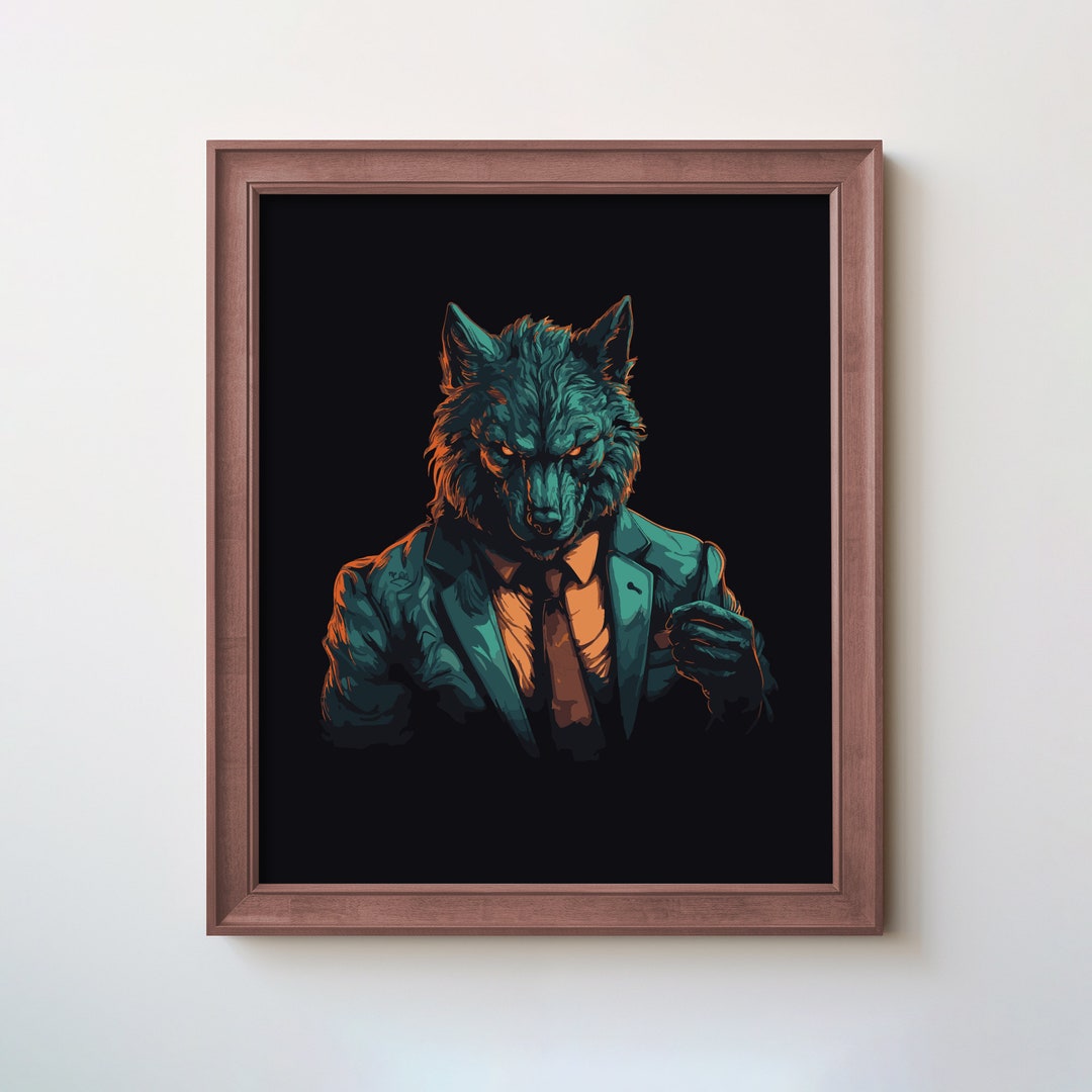 Stylish Werewolf Artwork. A Sleek and Elegant Halloween Creature With a ...