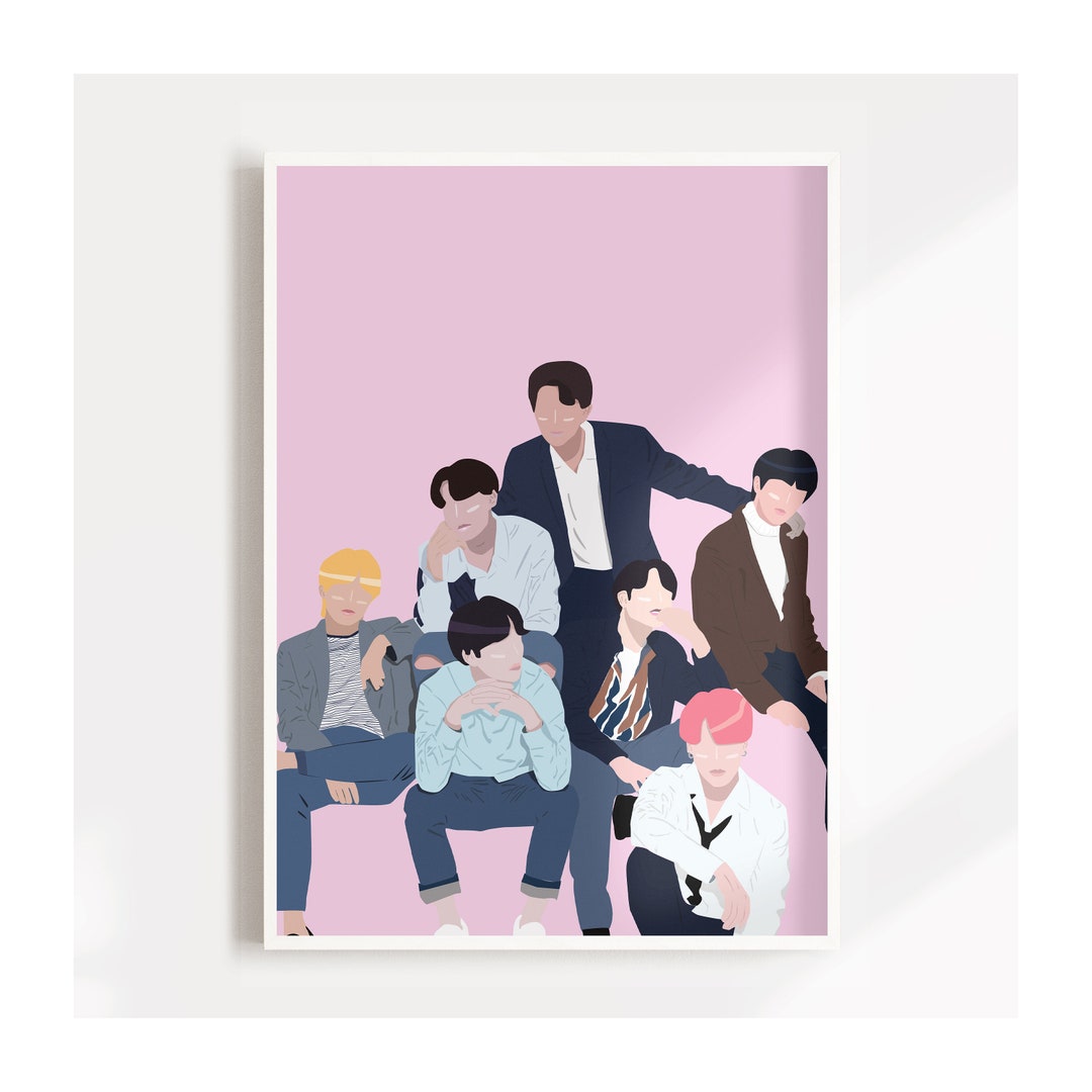 BTS K-pop Boy Band Poster Korean Pop Music Sensation Art - Etsy
