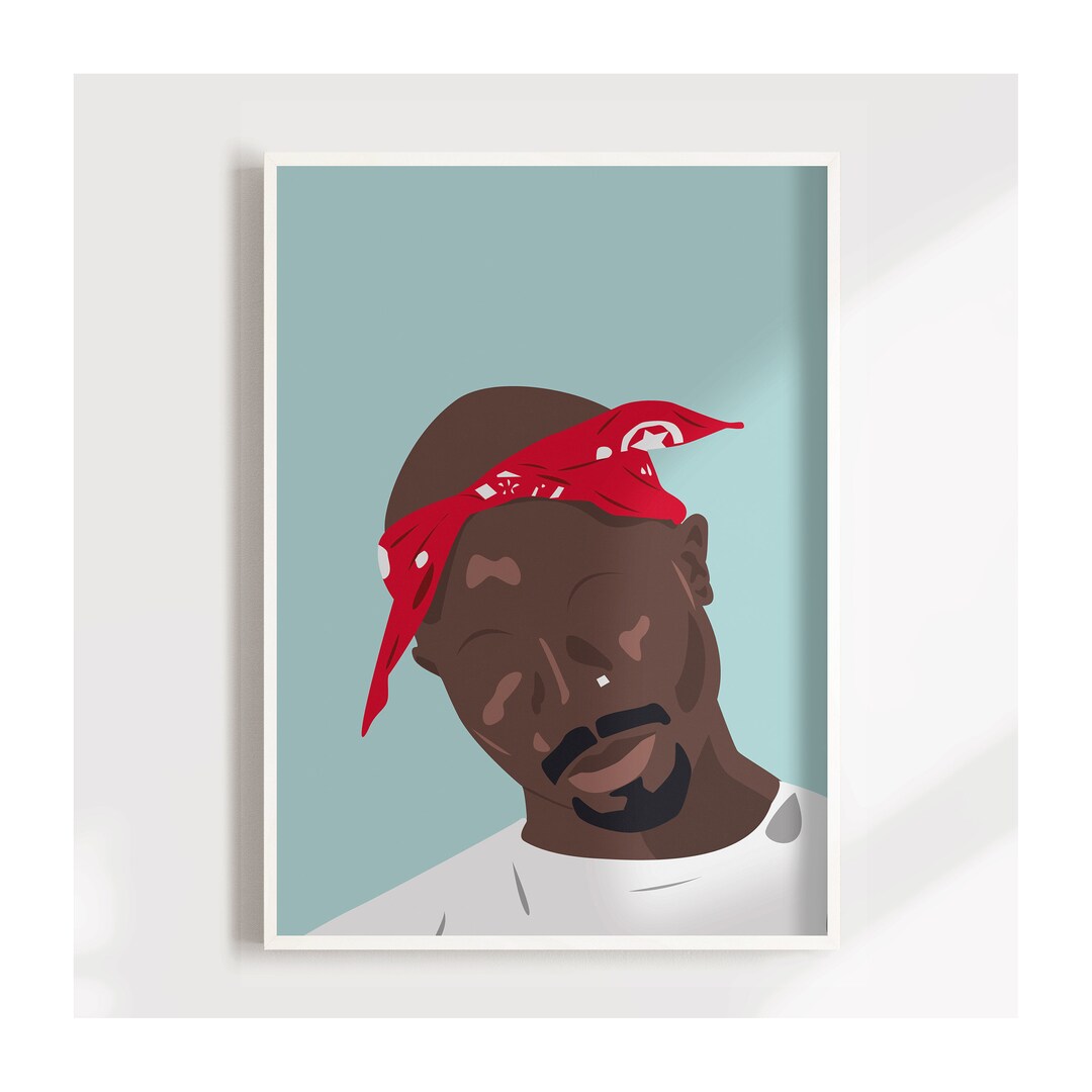 Tupac Shakur Iconic Portrait Poster Hip-hop Legend Wall Decor ...