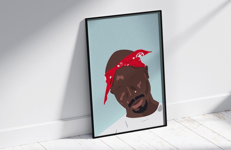 Tupac Shakur Iconic Portrait Poster Hip-hop Legend Wall Decor ...