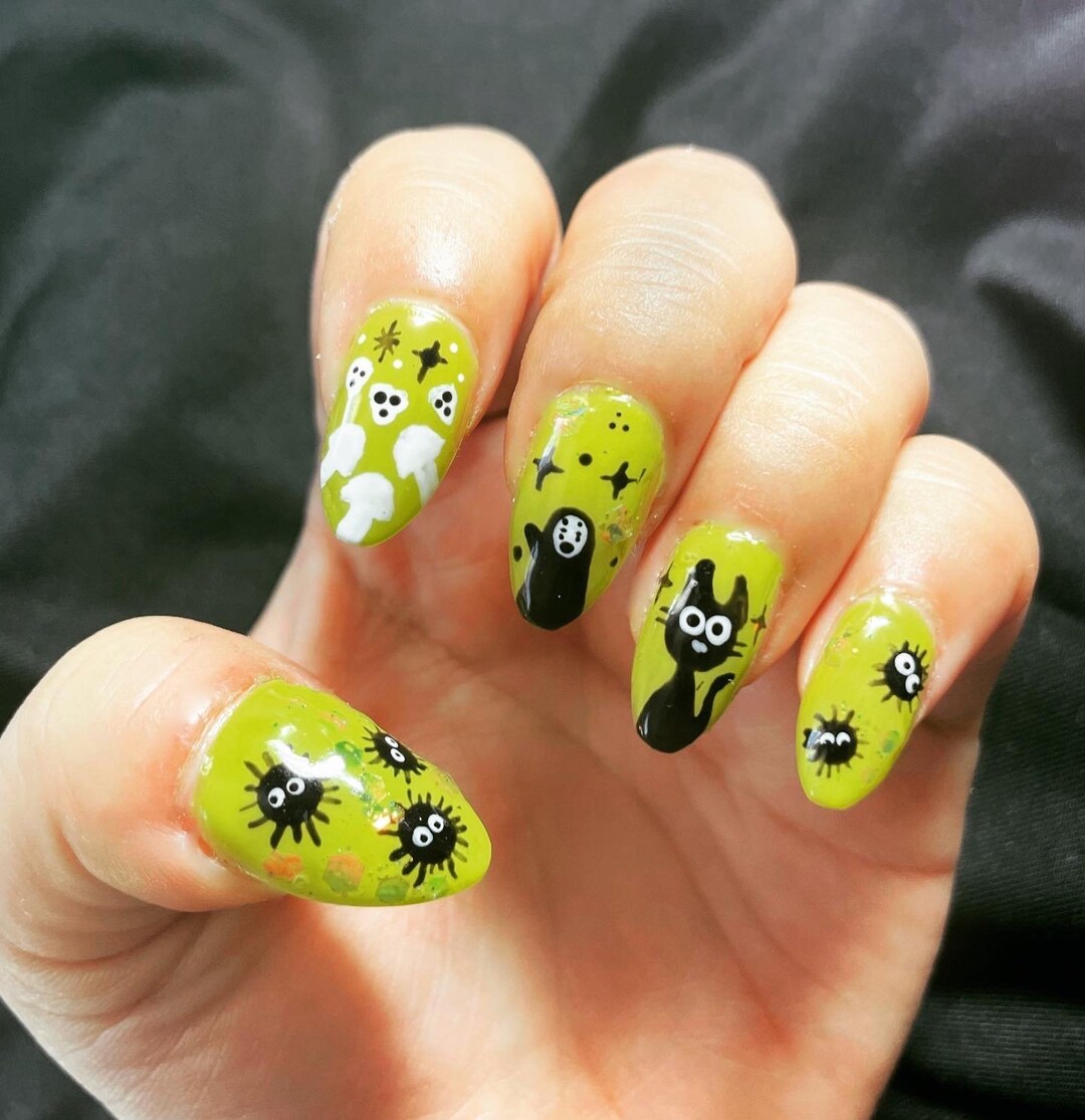 Ghibli Nails No Face No-face Noface Cosplay Susuwatari Cat Mononoke ...