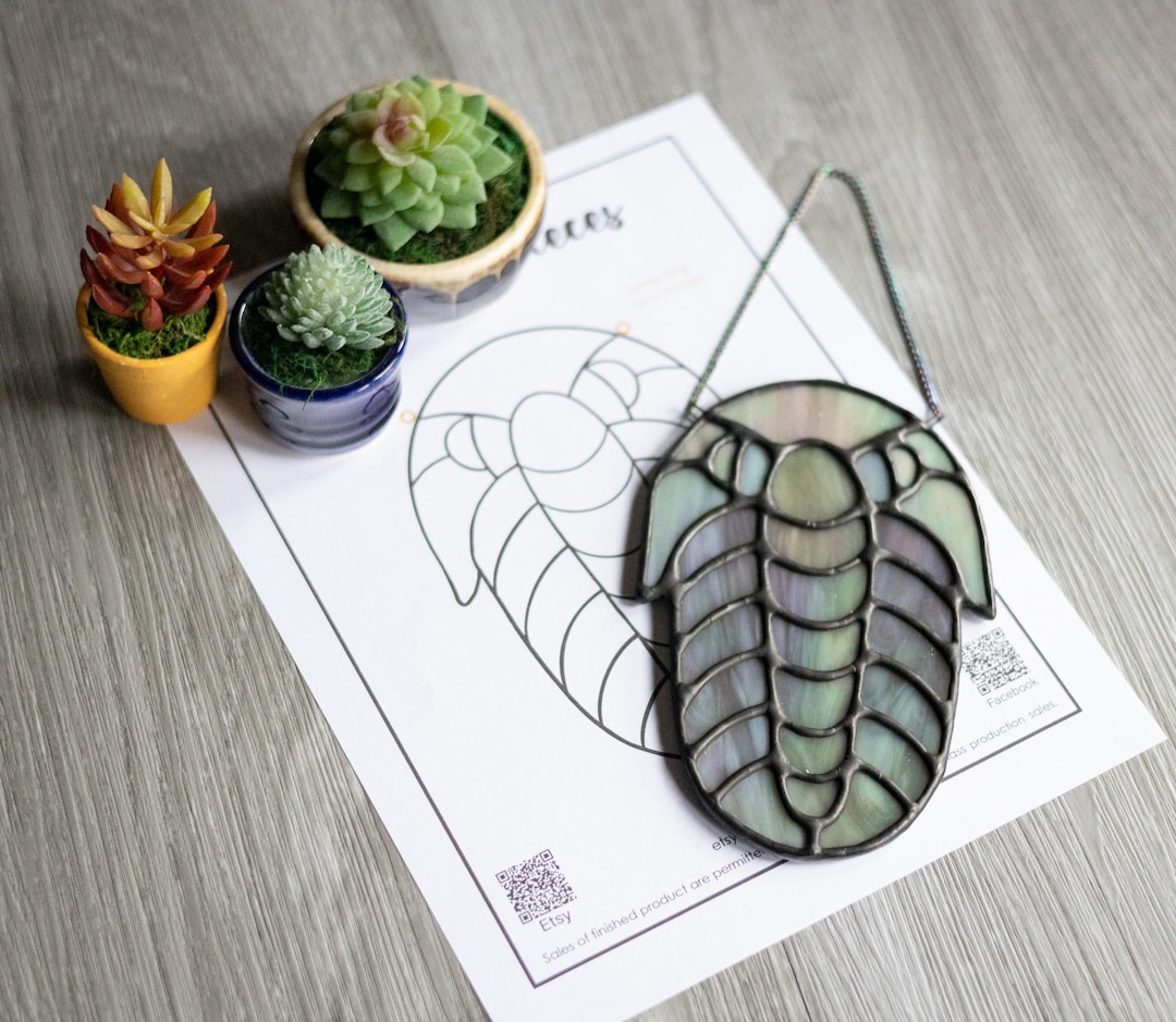 Pattern-trilobite Stained Glass Suncatcher - Etsy