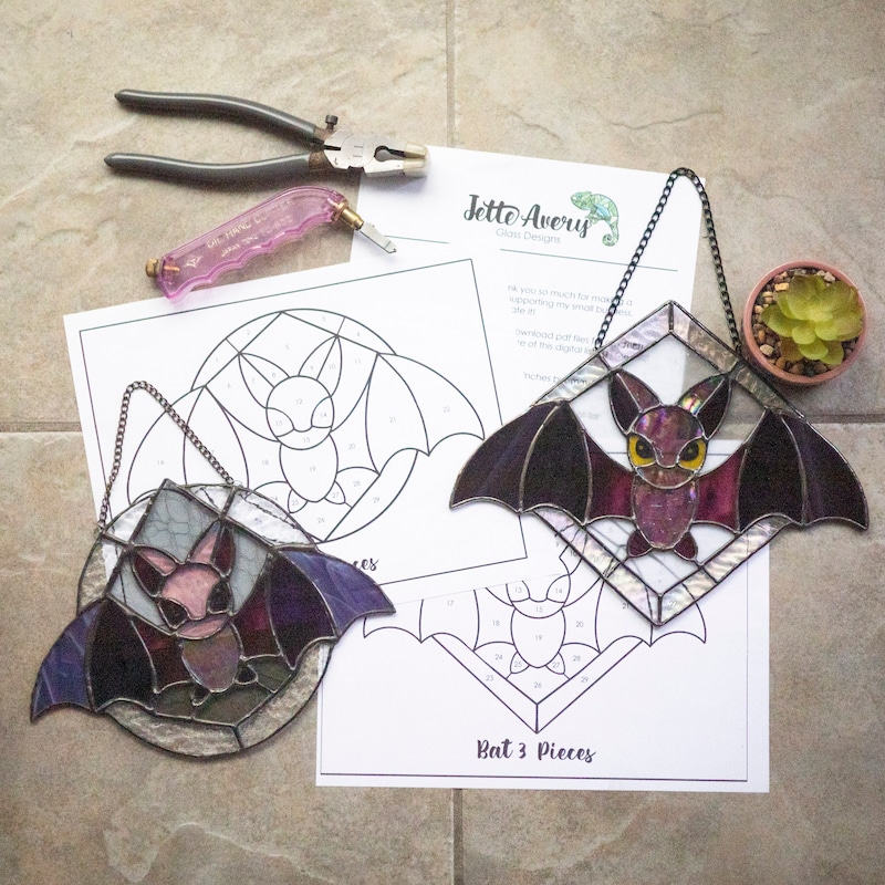 Bat Stained Glass Pattern - Etsy