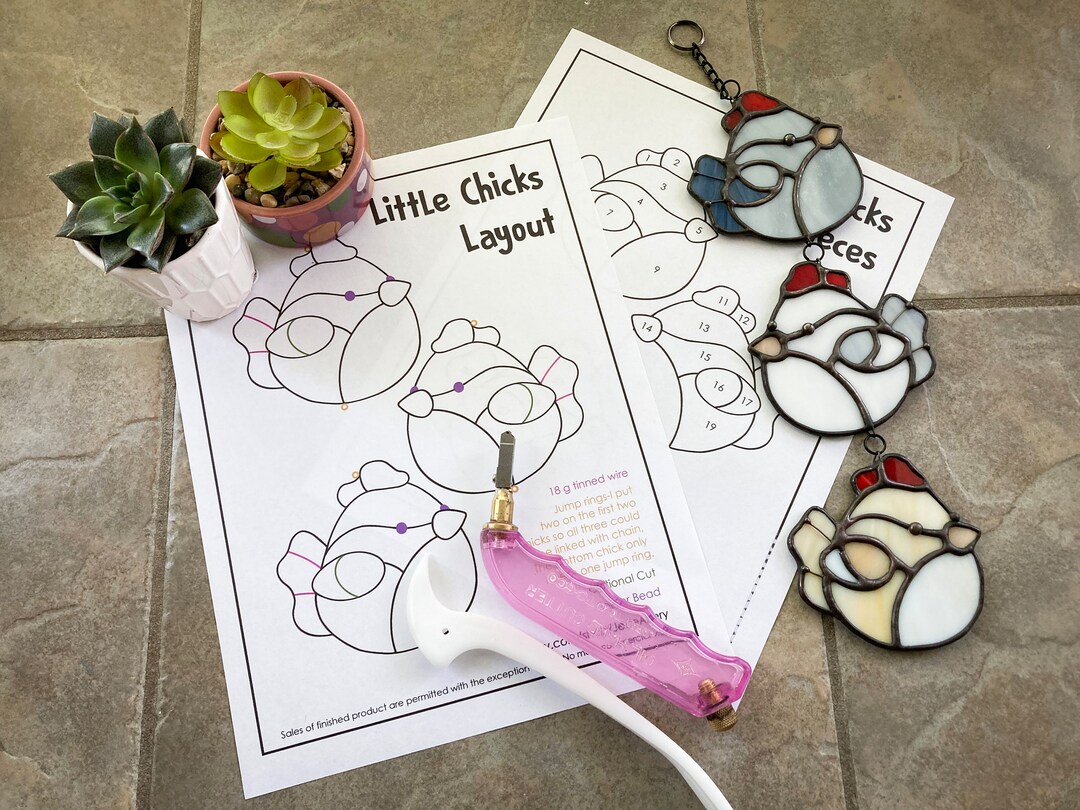 Pattern- Little Chicks Stained Glass Suncatcher - Etsy