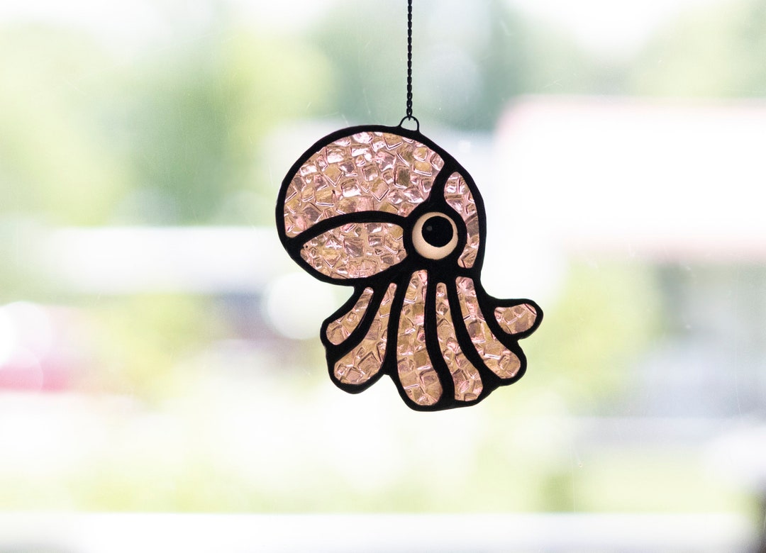 Octopus Stained Glass Suncatcher - Etsy