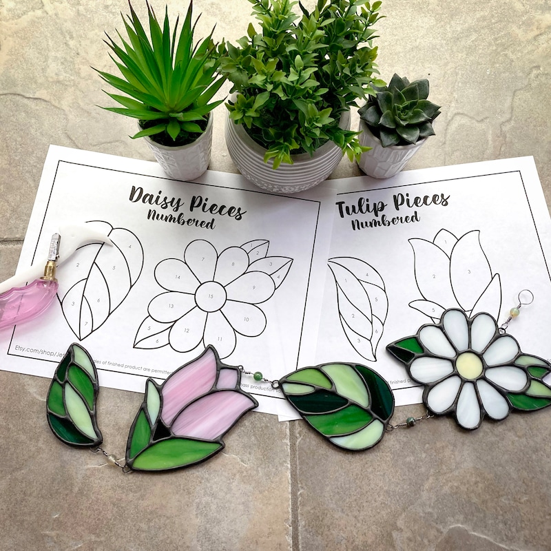 Stained Glass Flower Patterns - Etsy