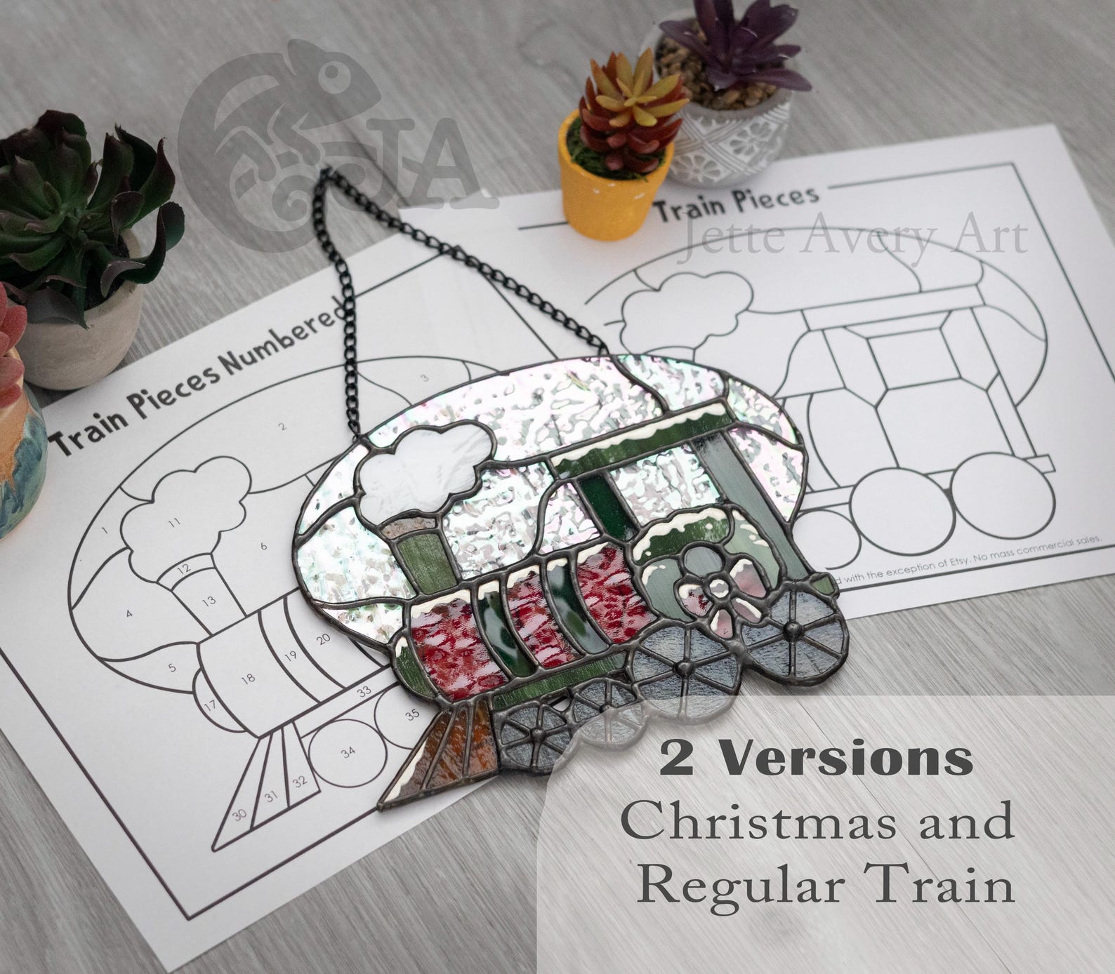 Pattern-stained Glass Christmas Train - Etsy