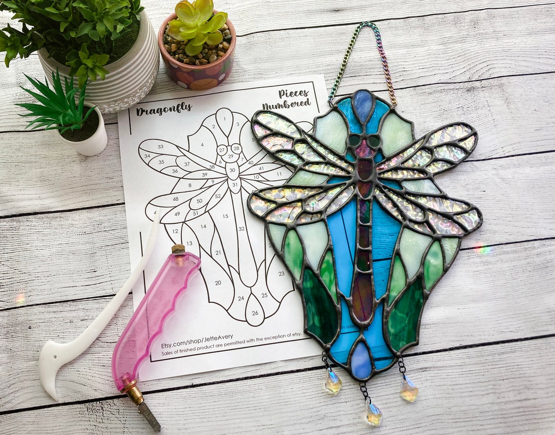 Pattern- Dragonfly Stained Glass Suncatcher - Etsy