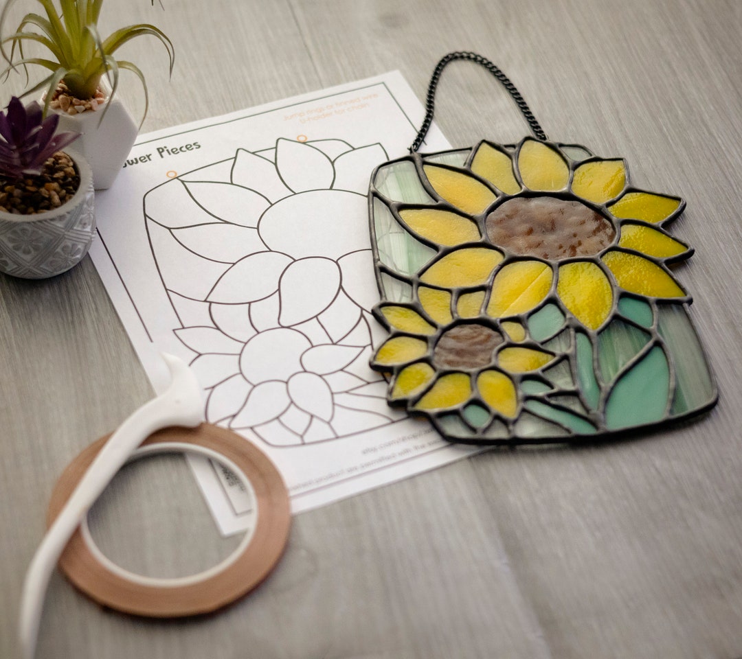 Pattern- Stained Glass Sunflower Suncatcher - Etsy