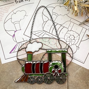 Pattern-stained Glass Christmas Train - Etsy