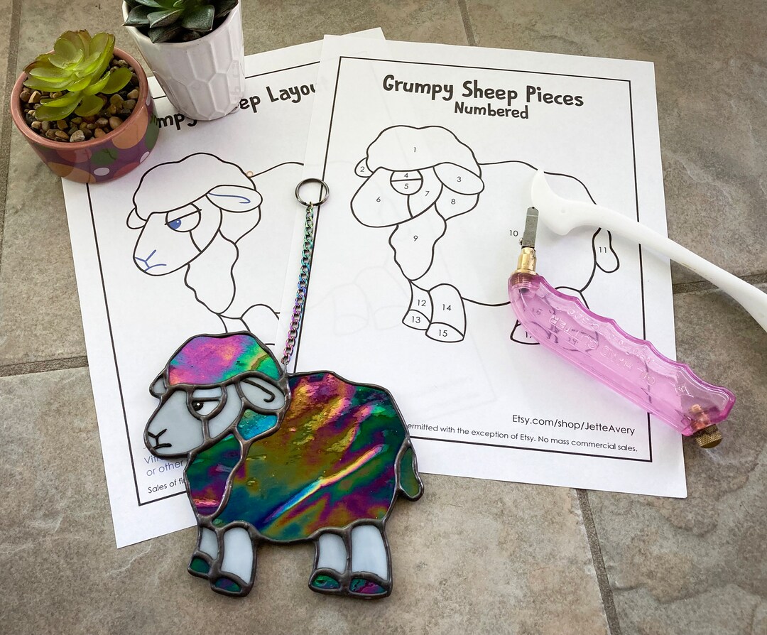 Pattern- Grumpy Sheep Stained Glass Suncatcher - Etsy
