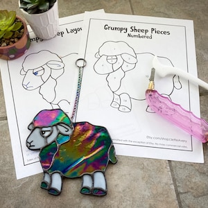 Pattern- Grumpy Sheep Stained Glass Suncatcher - Etsy