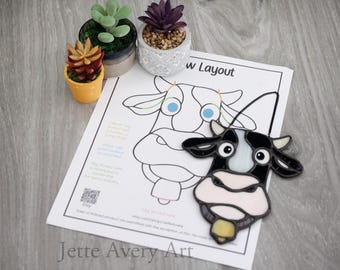 Cow Stained Glass Pattern, Digital Download, Stained Glass Patterns Cow ...