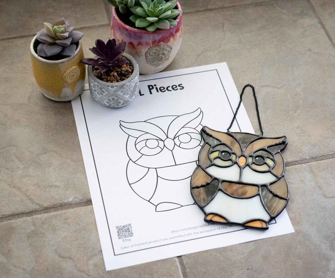 Pattern- Owl Stained Glass Suncatcher - Etsy
