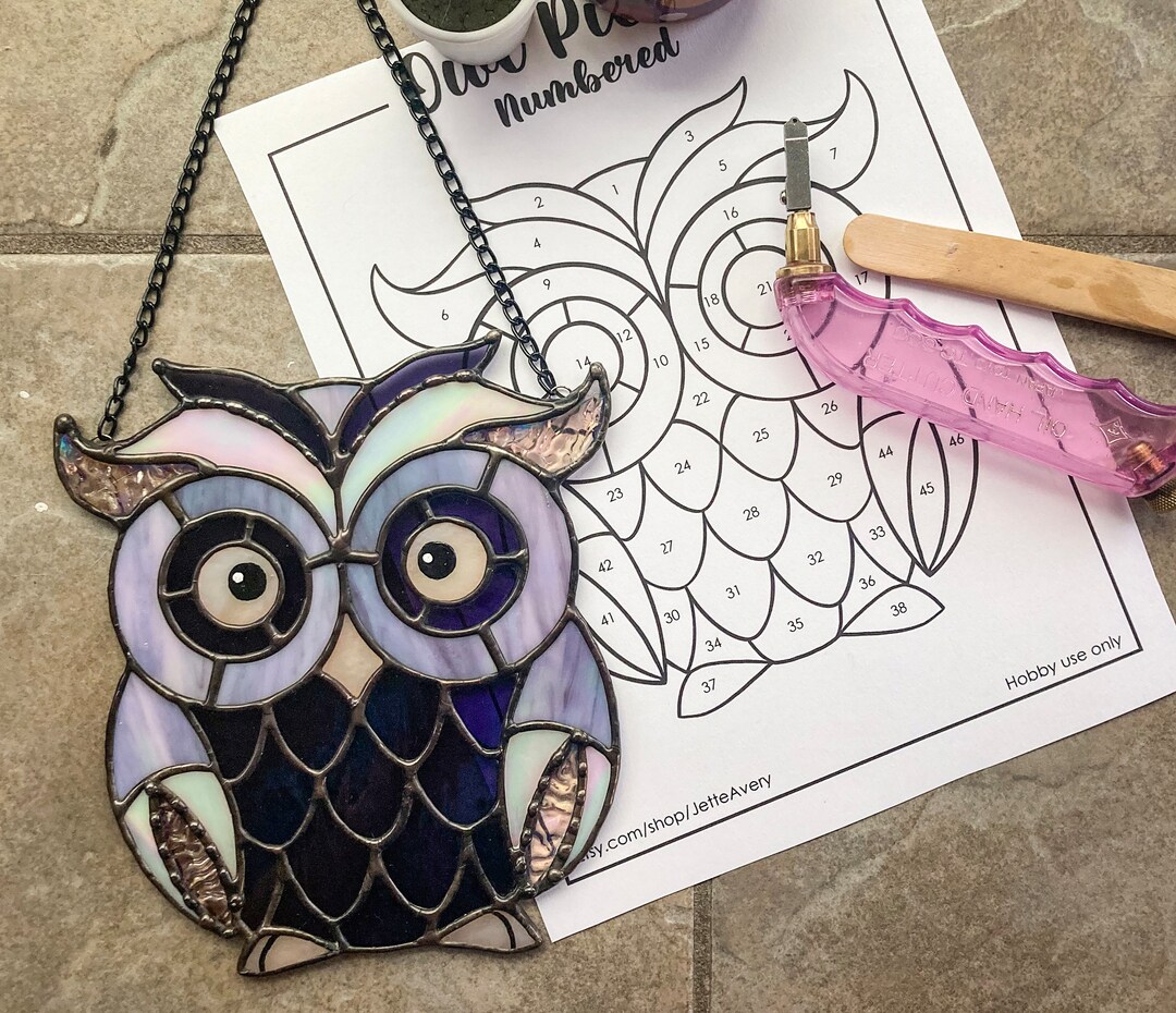Pattern- Owl 3 Stained Glass Suncatcher - Etsy