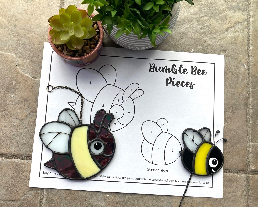 Pattern- Bumble Bee Suncatcher and Garden Stake - Etsy