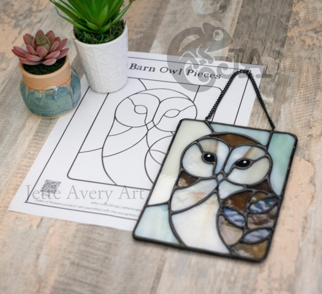 Pattern- Barn Owl Stained Glass Suncatcher Pattern - Etsy