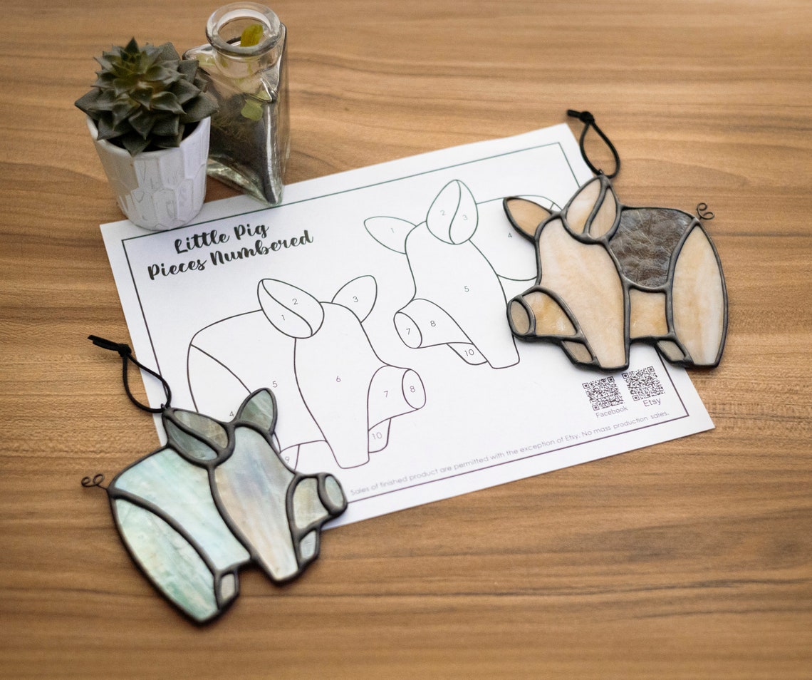 Pattern- Little Pig Stained Glass Suncatcher - Etsy