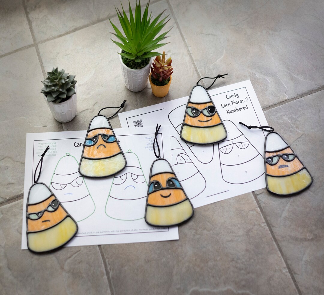 Pattern- Candy Corn Stained Glass Suncatchers - Etsy