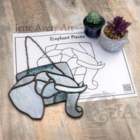 Geometric Elephant Stained Glass Pattern - Etsy