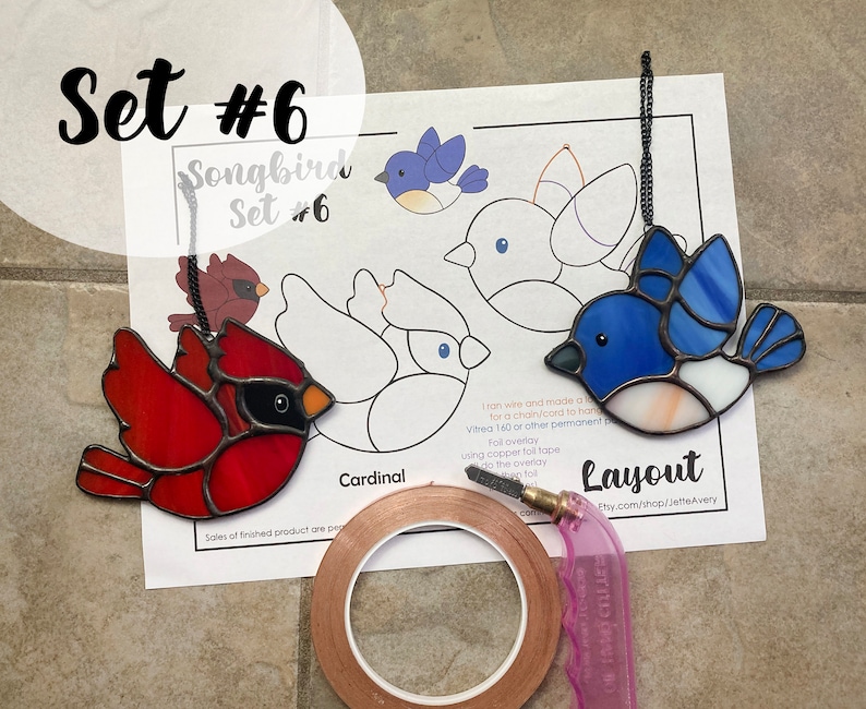 Pattern-songbird Set#6 (flying Cardinal and Bluebird) - Etsy