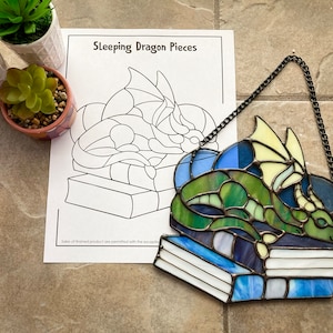 Pattern-sleeping Dragon on Books - Etsy