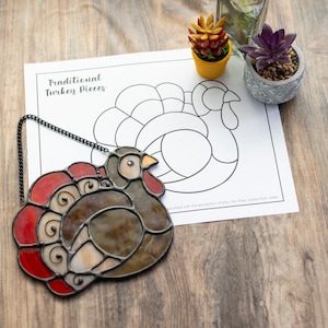 Pattern-traditional Turkey Stained Glass Suncatcher - Etsy