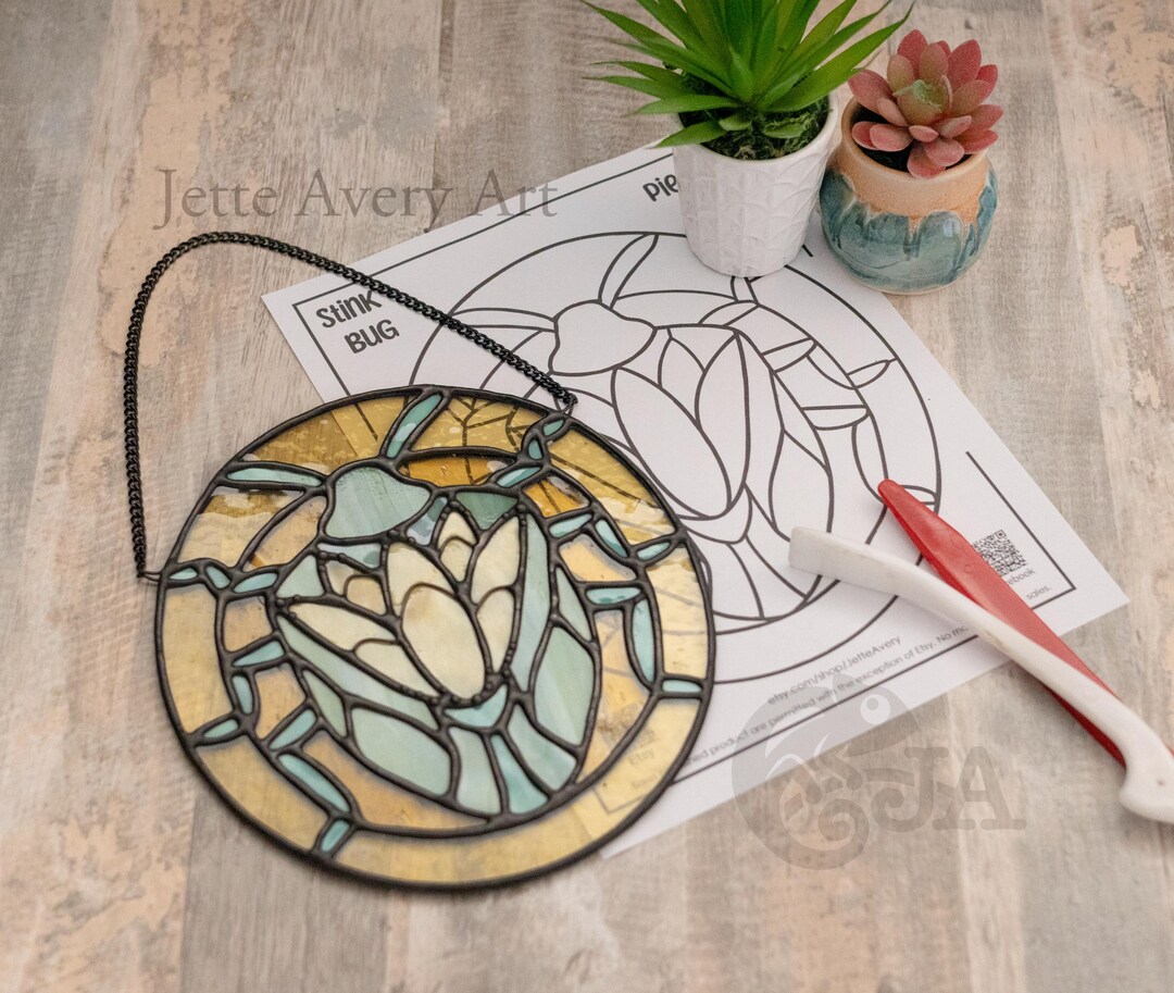 Pattern- Flower Stink Beetle Stained Glass Suncatcher - Etsy