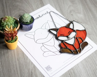 Fox Stained Glass Pattern, Stained Glass Patterns, Digital Download ...