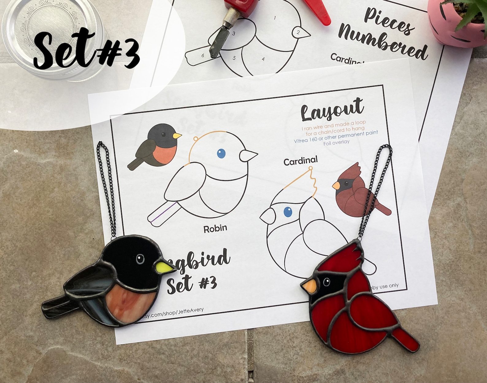 Pattern- Songbird Set #3- Robin and Cardinal - Etsy