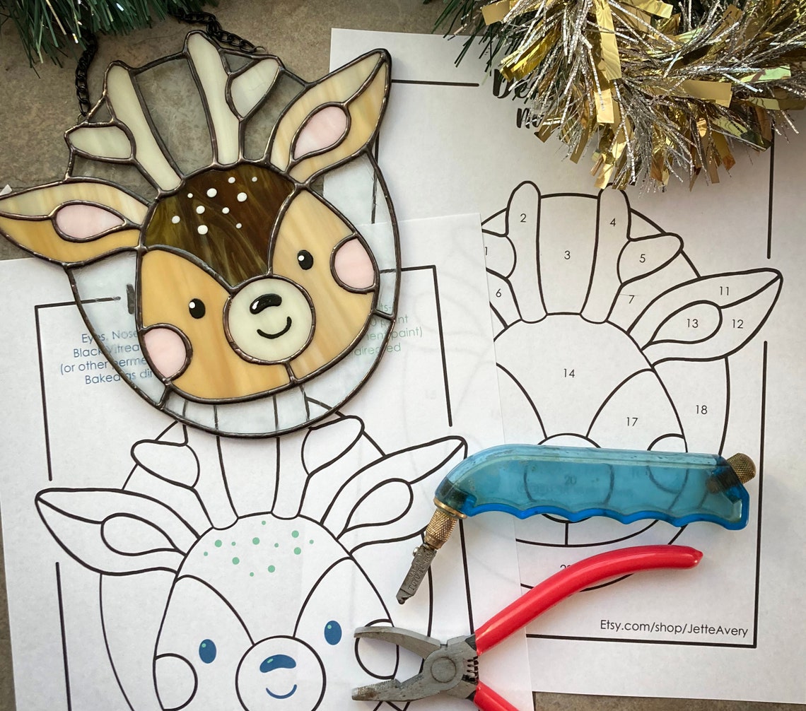 Pattern- Stained Glass Deer Suncatcher - Etsy