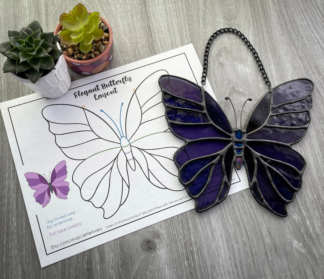 Pattern- Elegant Butterfly Stained Glass Suncatcher - Etsy