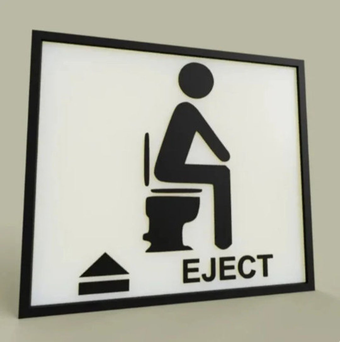 Eject Funny Toilet Sign Restroom Sign. 3D Printed. Various - Etsy