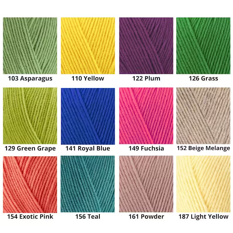 Alize Cotton Gold Yarn, Amigurumi Crochet Yarn, Mercerized Cotton ...