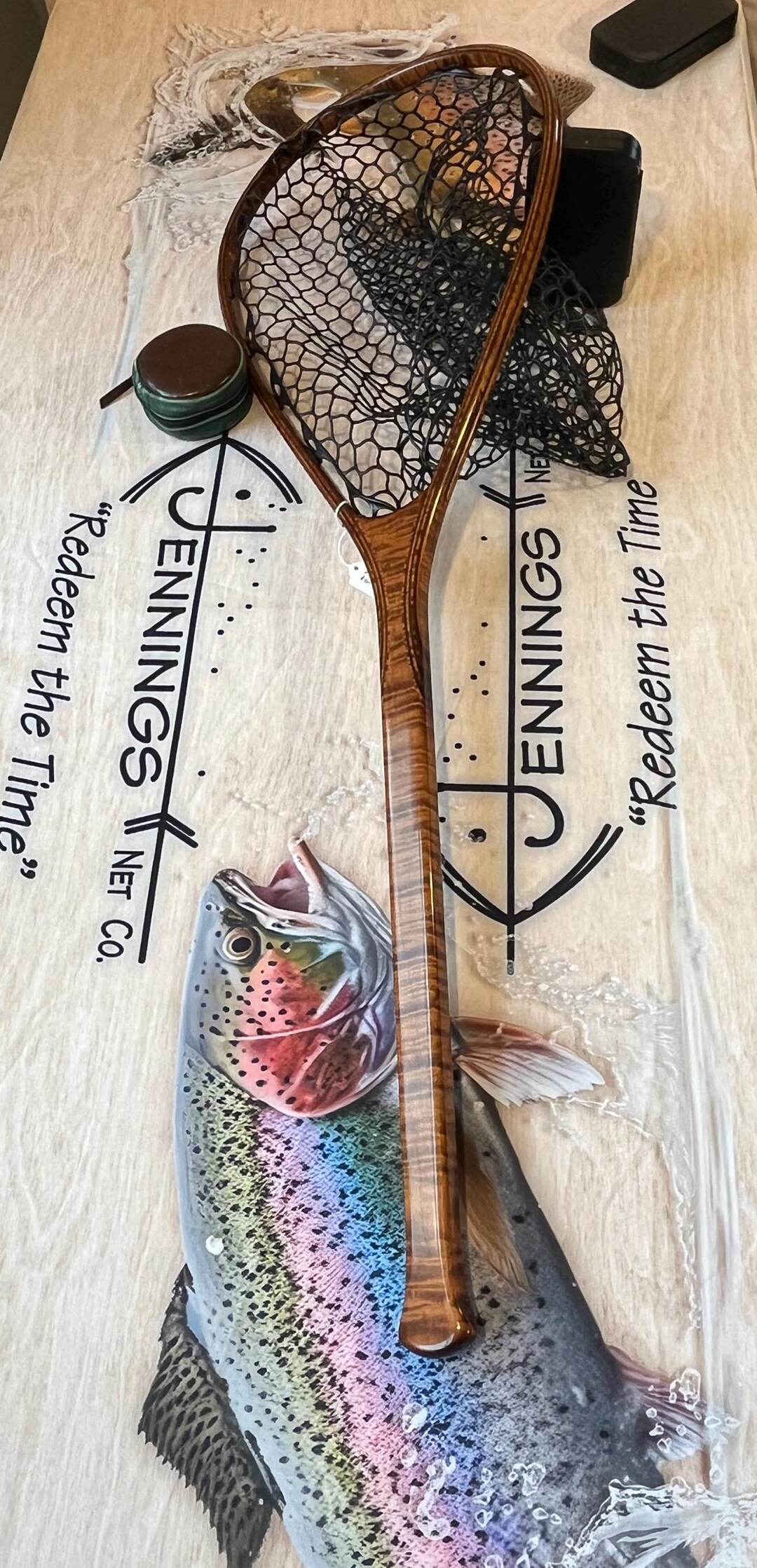 Custom Curly Maple Wood Fishing Net-jennings Net #15, Russet Color ...