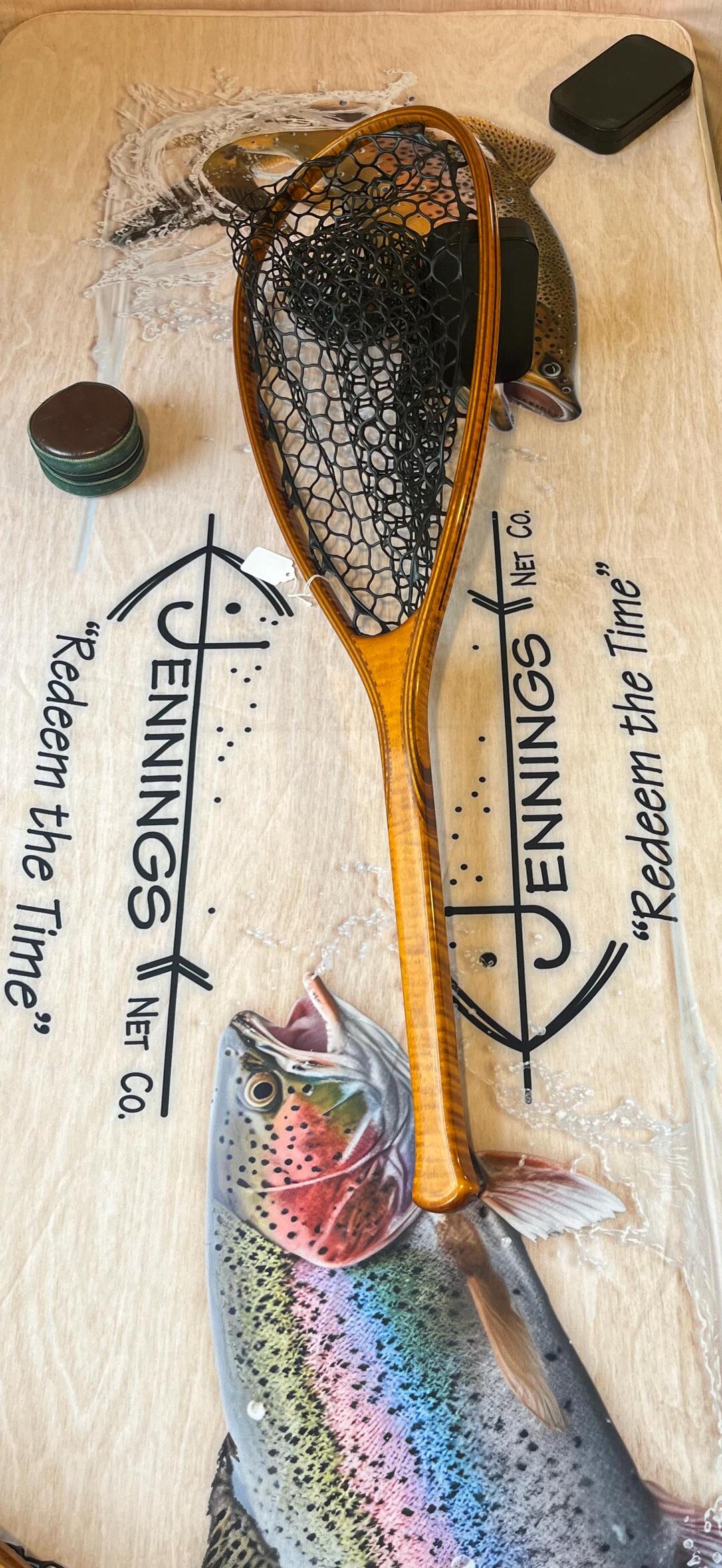 Custom Curly Maple Wood Fishing Net-jennings Net #21 , Honey Color ...