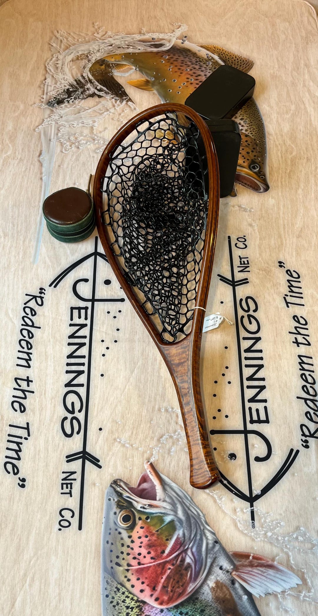 Custom Curly Maple Wood Fishing Net-jennings Net #7, Russet Color, Hand ...