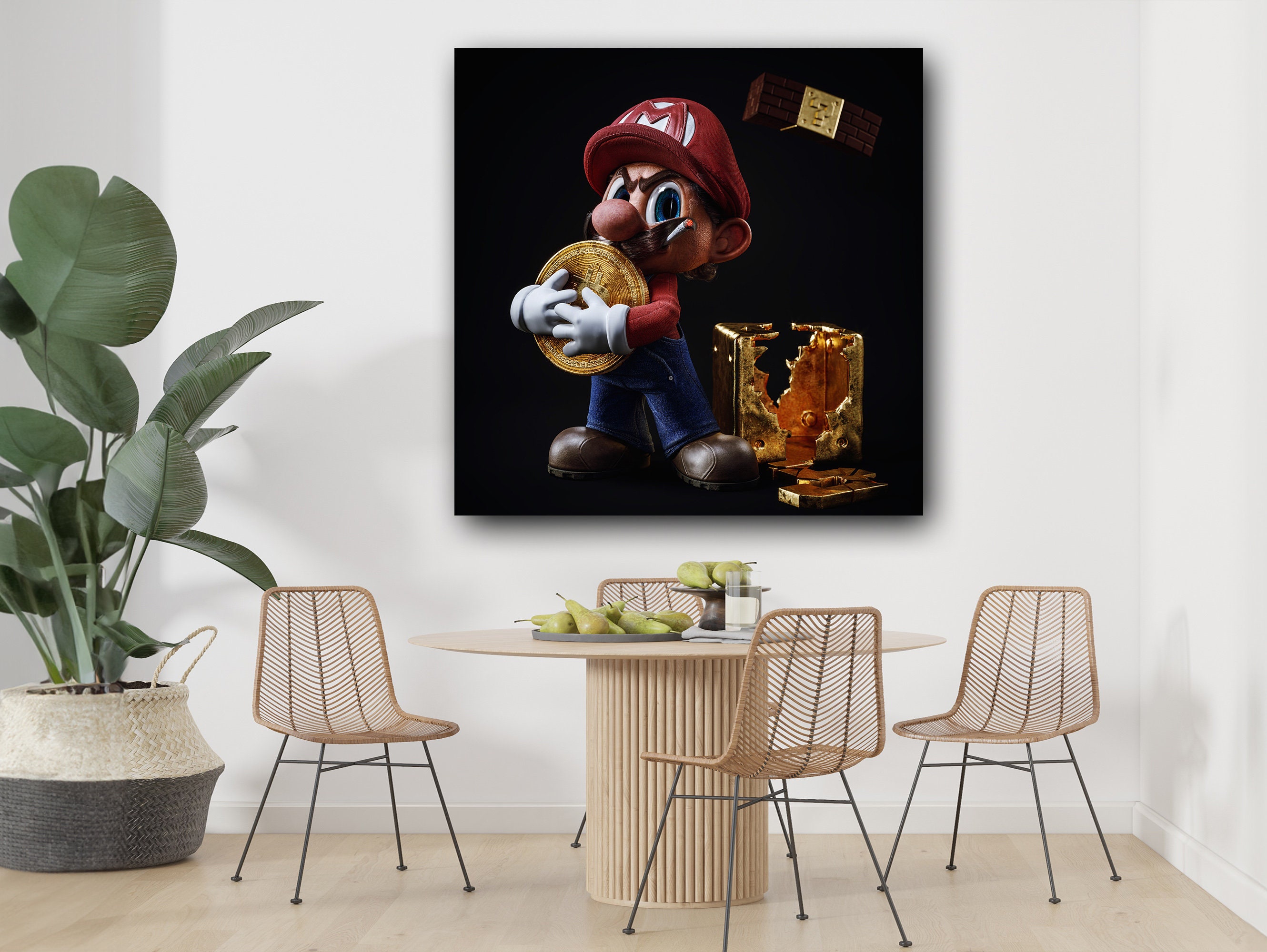 Super Mario Vintage Canvas, Super Mario Canvas, Luxury Money Success ...