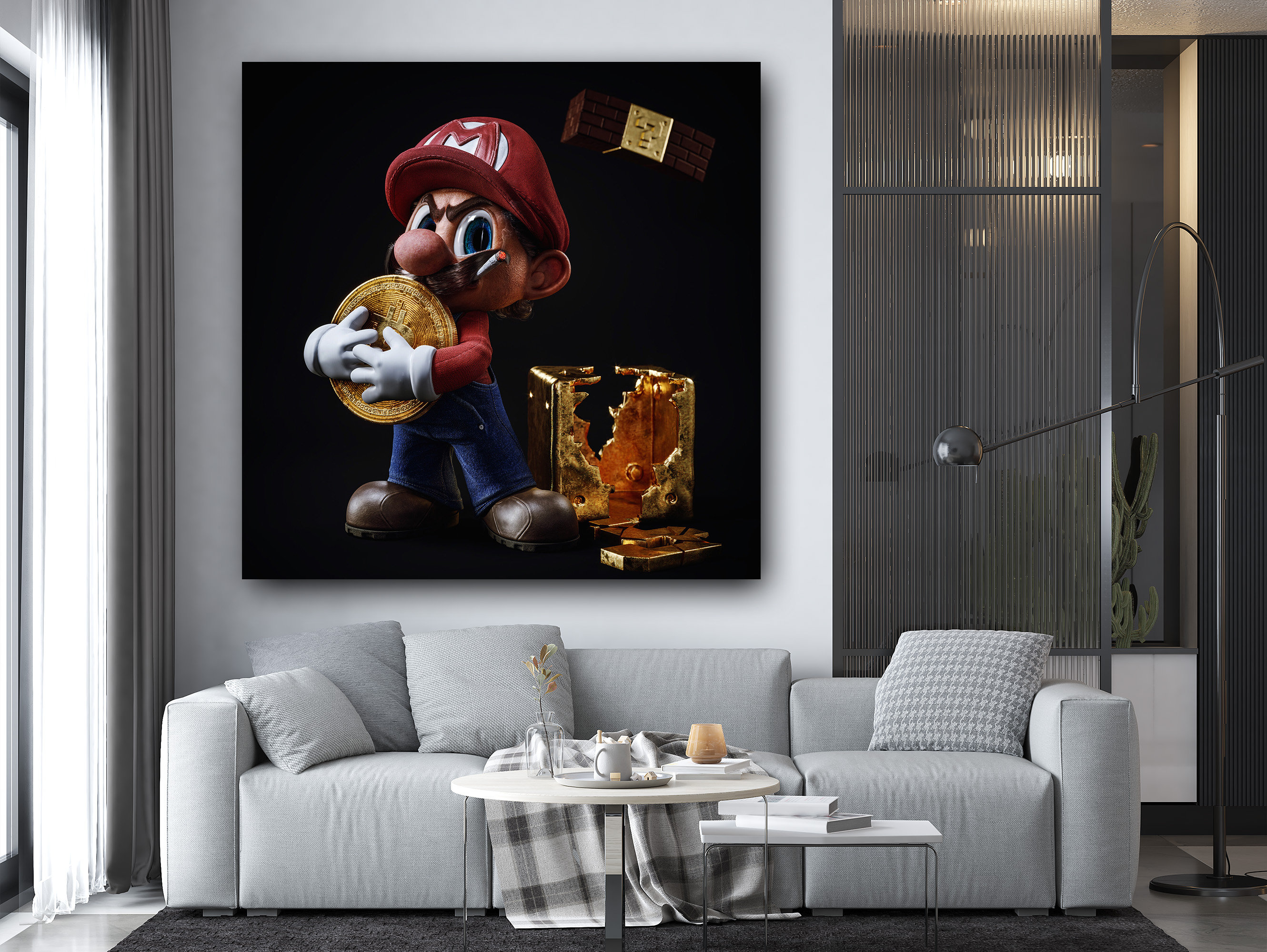 Super Mario Vintage Canvas, Super Mario Canvas, Luxury Money Success ...