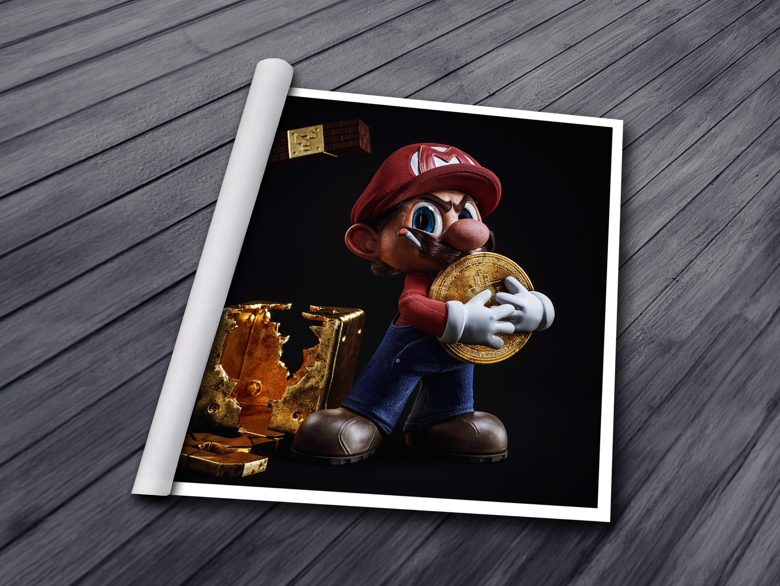 Super Mario Vintage Canvas, Super Mario Canvas, Luxury Money Success ...