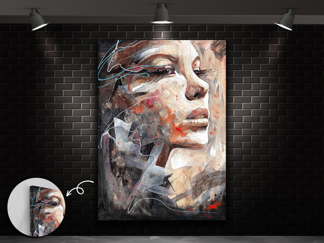 Abstract Woman Portrait, Woman Art, Woman Canvas Painting, Beauty Wall ...