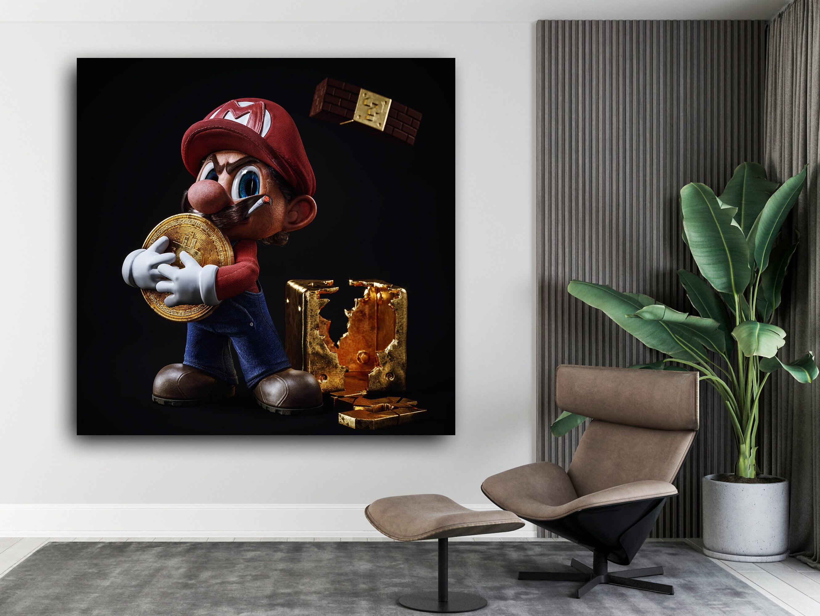 Super Mario Vintage Canvas, Super Mario Canvas, Luxury Money Success ...